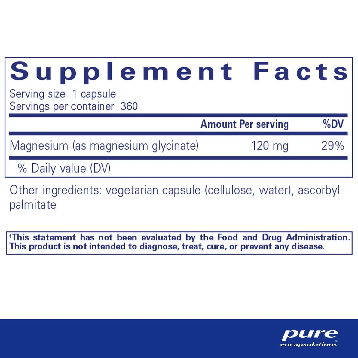 Magnesium Glycinate 180 Caps | Pure Encapsulations Chelated Magnesium ...