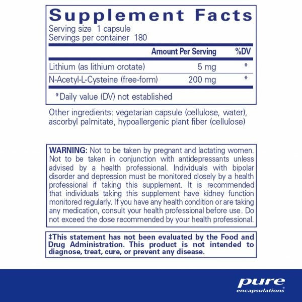 Lithium (orotate) 5 mg 180 Count - Master The Body