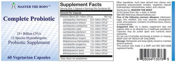 Complete Probiotic for Adult High Potency - 25+ CFU's 12 Species ...