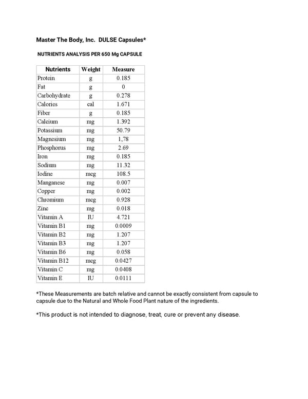 Certified Organic Dulse Capsules! NOW FREE SHIPPING ON ANY QUANTITY ...