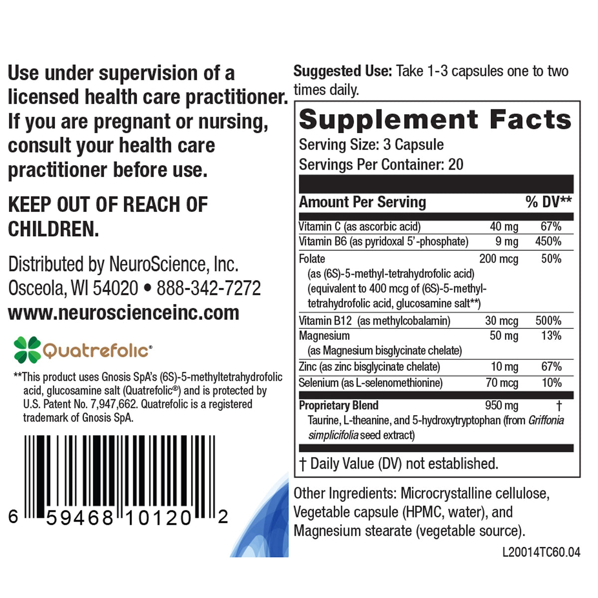 TravaCor by Neuro Science, Inc.- 60 capsules - Master The Body